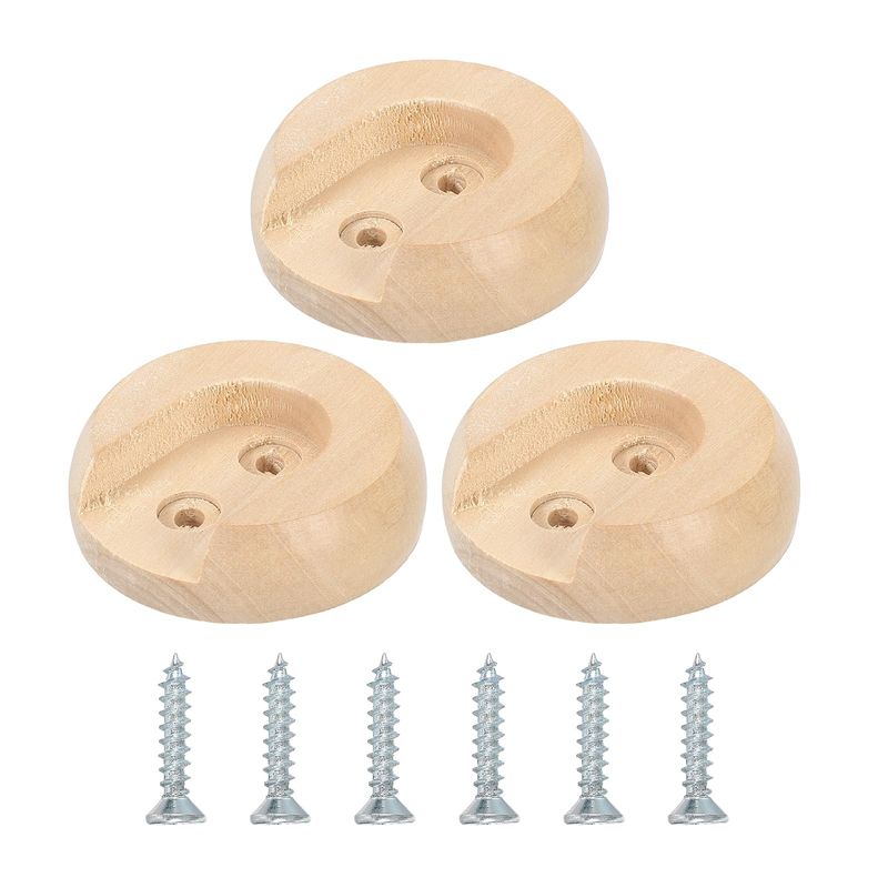 sourcing map 6Pcs Wooden Closet Rod Holders, Wardrobe Rod Brackets End ...