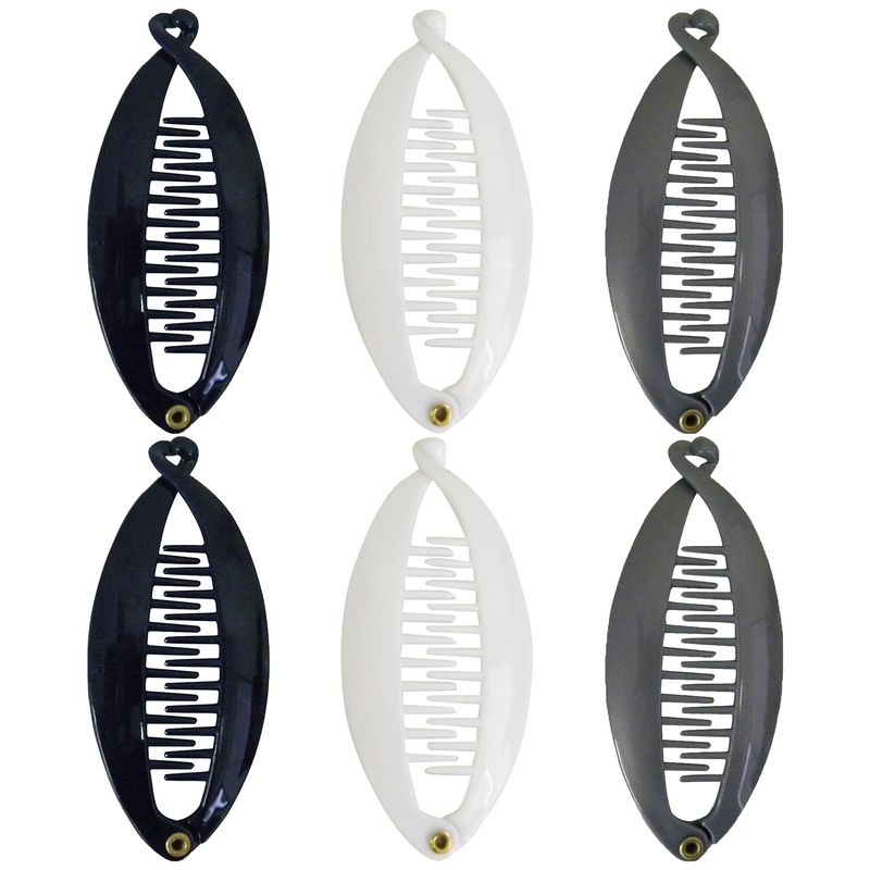 Set of 6 Mini Banana Clips - White Navy Grey - Online Marketplace ...