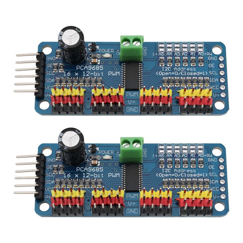 The Lord of the Tools 2pcs PCA9685 16 Channel 12 Bit PWM Servo Driver Board IIC Interface ...