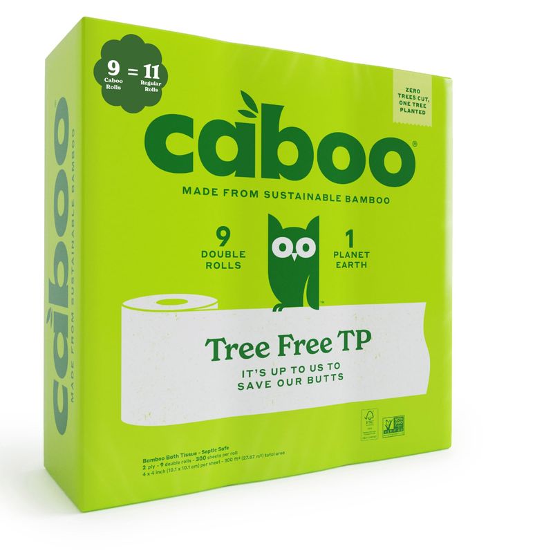 Caboo Tree Free Toilet Paper, Septic Safe Bath Tissue, Quick Dissolving ...