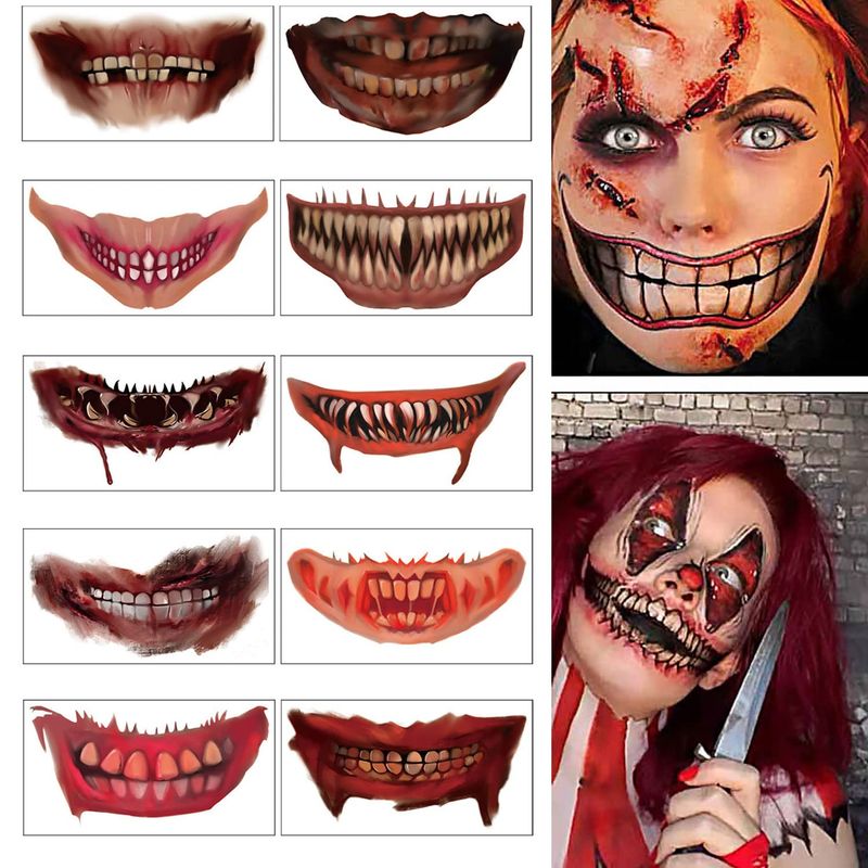 Halloween Tattoo Stickers, Halloween Prank Makeup Temporary Tattoo ...