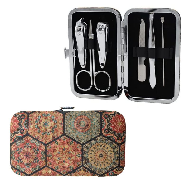 Cork Manicure Pedicure Kit 6 Pieces Stainless Steel Nail Scissors and ...
