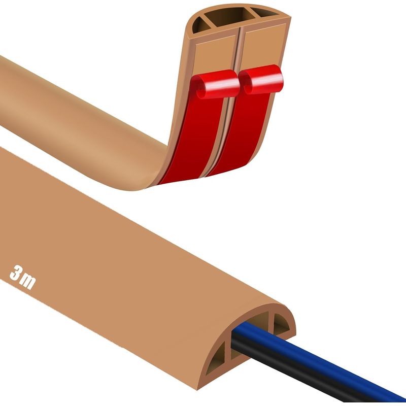 3M Flexible Small Cable Duct, Self Adhesive Tape Cable Duct to Hide ...