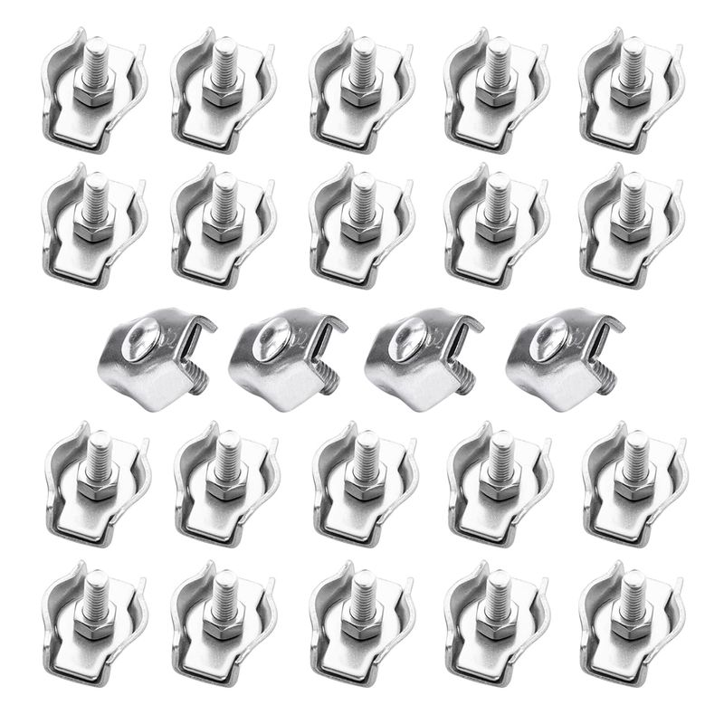 SyiXute 24 Pcs Simplex Clamps,M3 Wire Rope Clamp,Stainless Steel Single ...