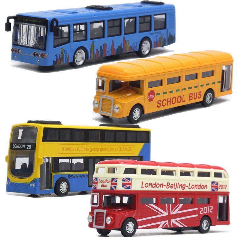OTONOPI Bus Toys Pull Back School Bus Double Decker London Vehicles ...