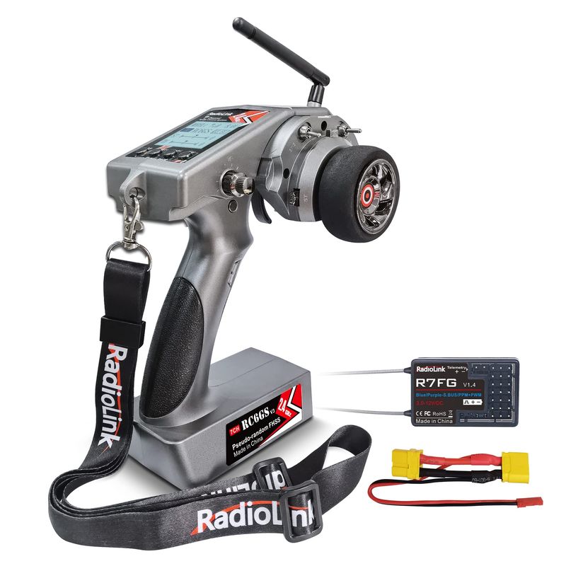 Radiolink RC6GS V3 7 Channels RC Transmitter and R7FG Gyro Receiver, 2 ...