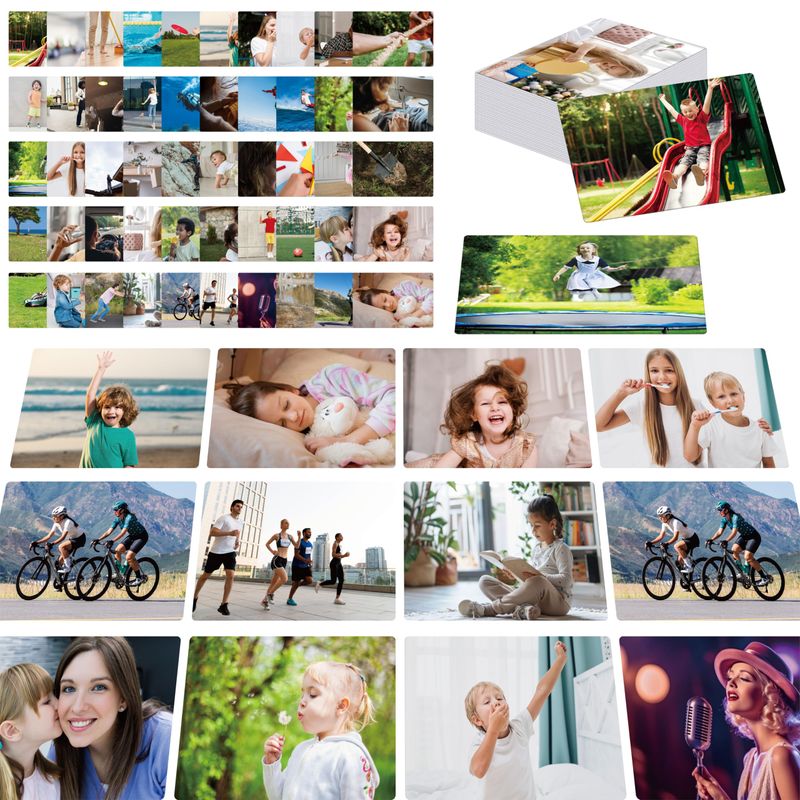 50 Verb Flashcards, Picture & Word Cards Action Language Builder Visual ...