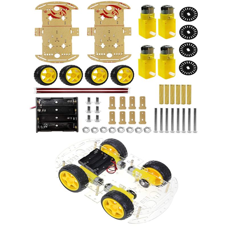 YIKESHU 4WD 2 Layer Smart Robot Car Chassis Kit with Speed Encoder ...