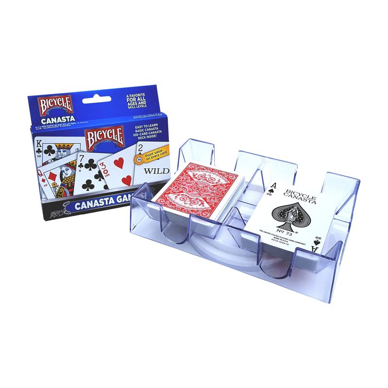 Canasta Games Playing Cards With 2 Deck Rotating Card Tray Holder Set ...