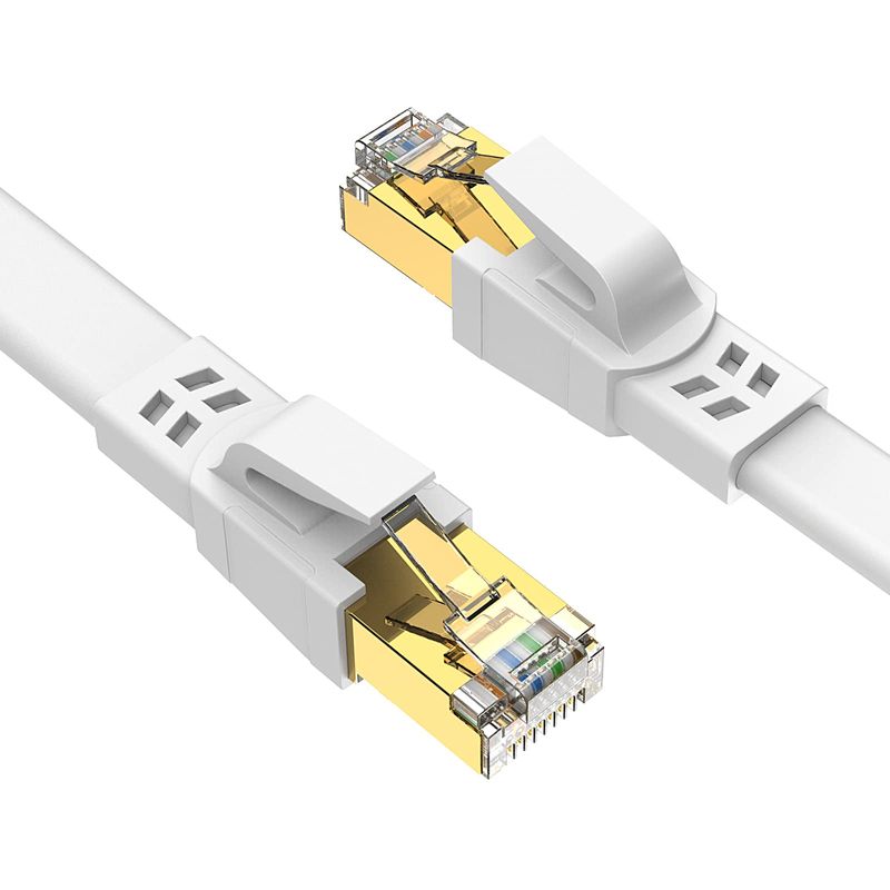Ercielook CAT8 Ethernet Cable 1m, High Speed Shielded Flat Internet ...
