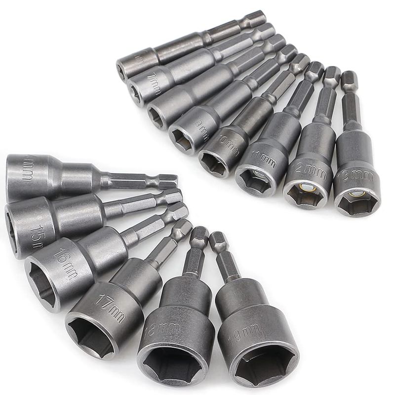 imatenn Magnetic Nut Setter Driver Drill Bit Set, 6-19mm Metric Nut ...
