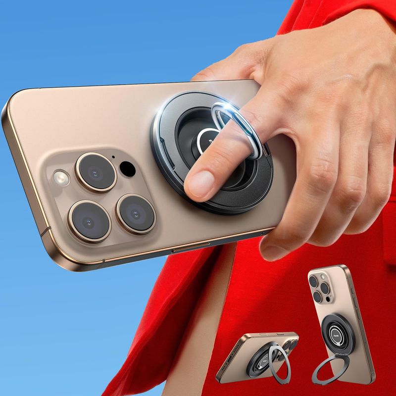 Chfeila Magnetic Phone Grip Stand, Upgraded [Dual 360° Rotation Ring ...
