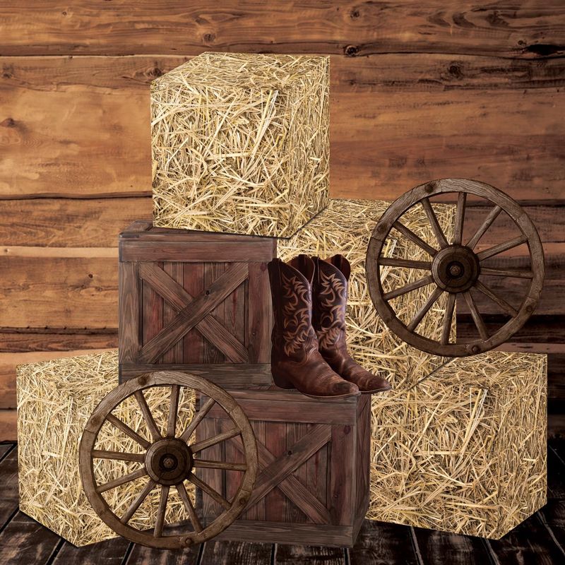 Gameza Western Hay Bales Boxes Decor, Western Cowboy Party Decorations ...