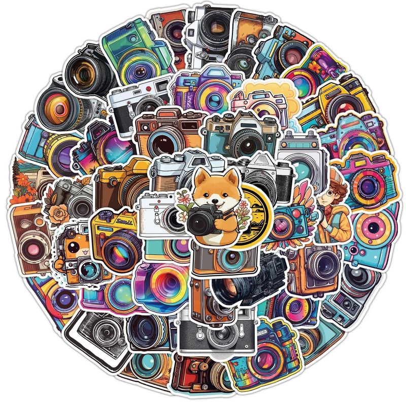 Pack of 50 Vintage Camera Stickers Water Bottles Stickers Book ...