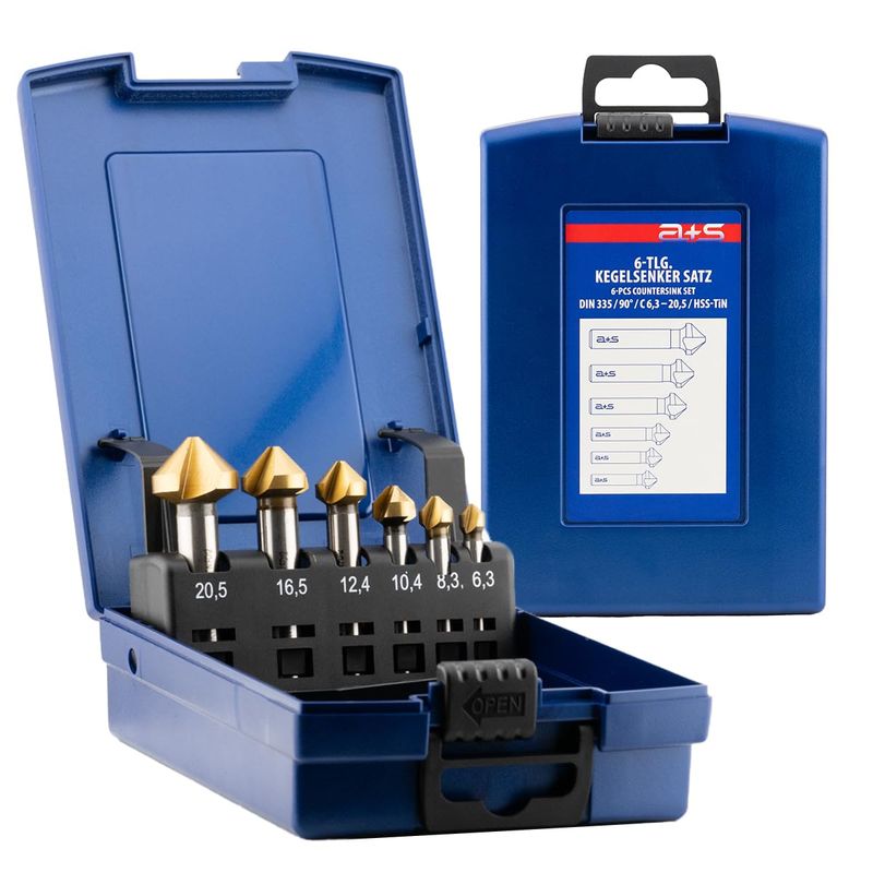 a+s Albrecht & Schulte Kegelsenker Set aus HSS Stahl | 90° Ø 6,3-20,5 ...