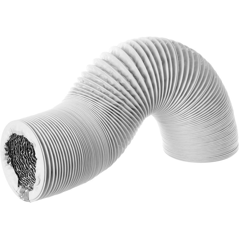 Ø 100mm / 3m PVC Aluminium Flexible Ducting - White Ventilation Duct ...