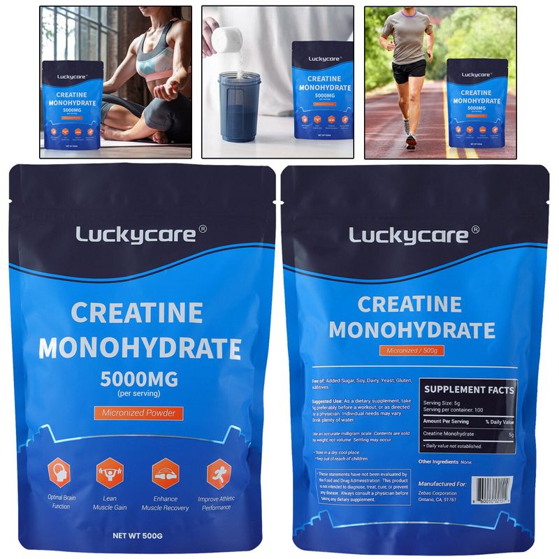 Pure Creatine Monohydrate Powder Unflavored Fitness Support Muscle ...