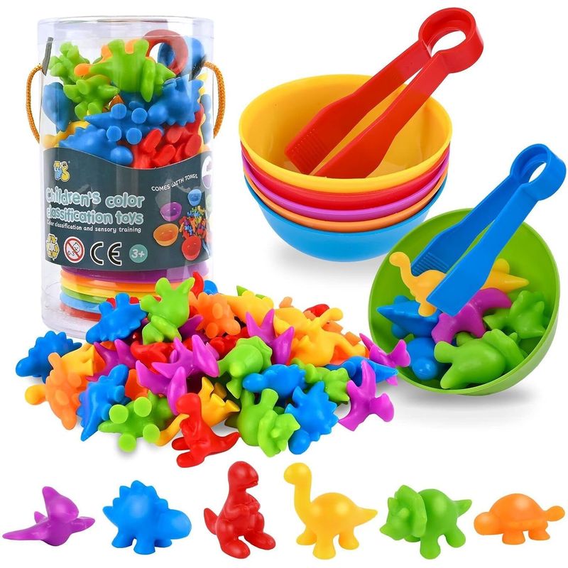 Berlarry Counting Dinosaurs Toys Matching Game for Kids with Sorting ...