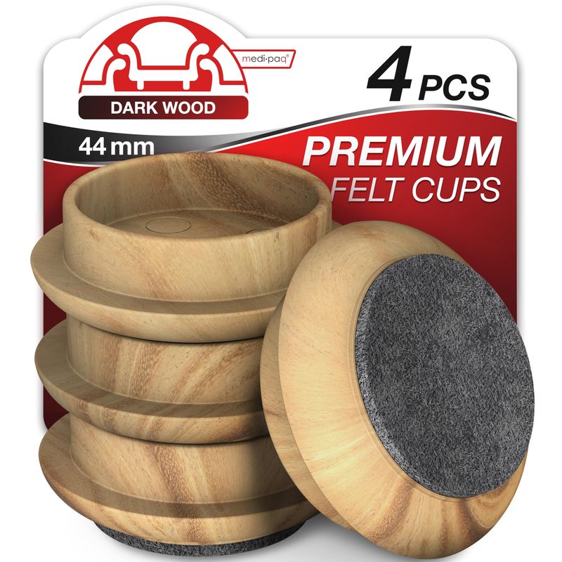 Medipaq Premium Felt Castor Cups for Wooden Floors & Smooth Surfaces ...