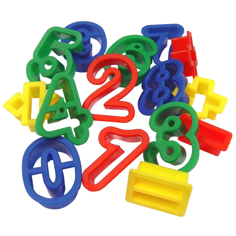 Major Brushes 15 Plastic Numbers and Math Symbols Play Dough & Cookie ...
