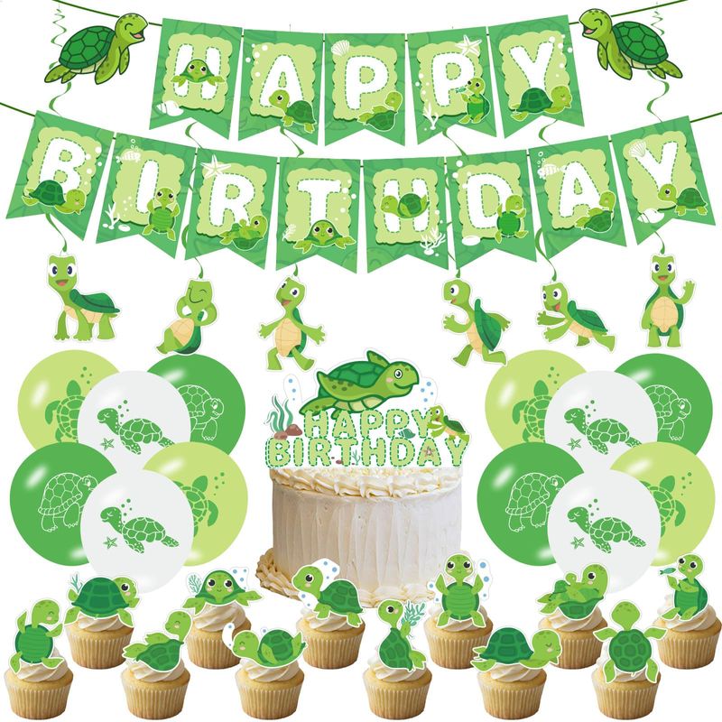 Chilfamy Turtle Party Decorations, Cute Turtle Party Supplies with ...