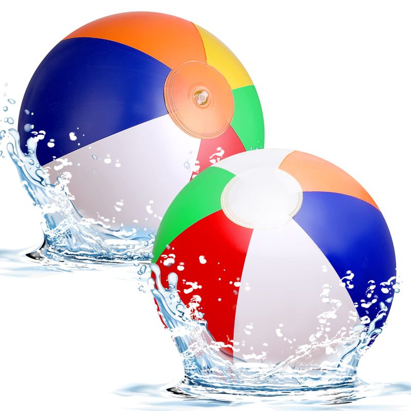 Abeillo 13 Inch Beach Balls [2 Pack] - Inflatable Beach Ball for ...