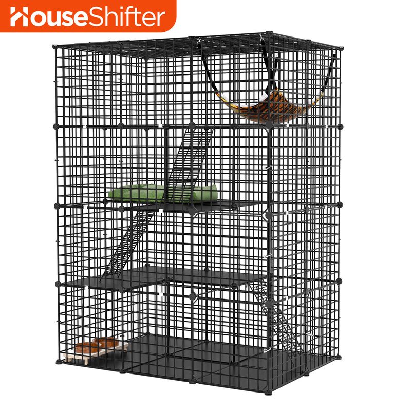 4 Tier Cat Cage 41"x28"x55" Catio Pet Enclosure or Rabbit Hutch w/ Free ...