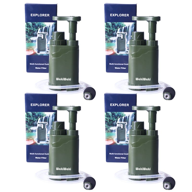 4*Portable Hand-Pump Water Filter w/Compass Emergency Survival&Outdoor ...