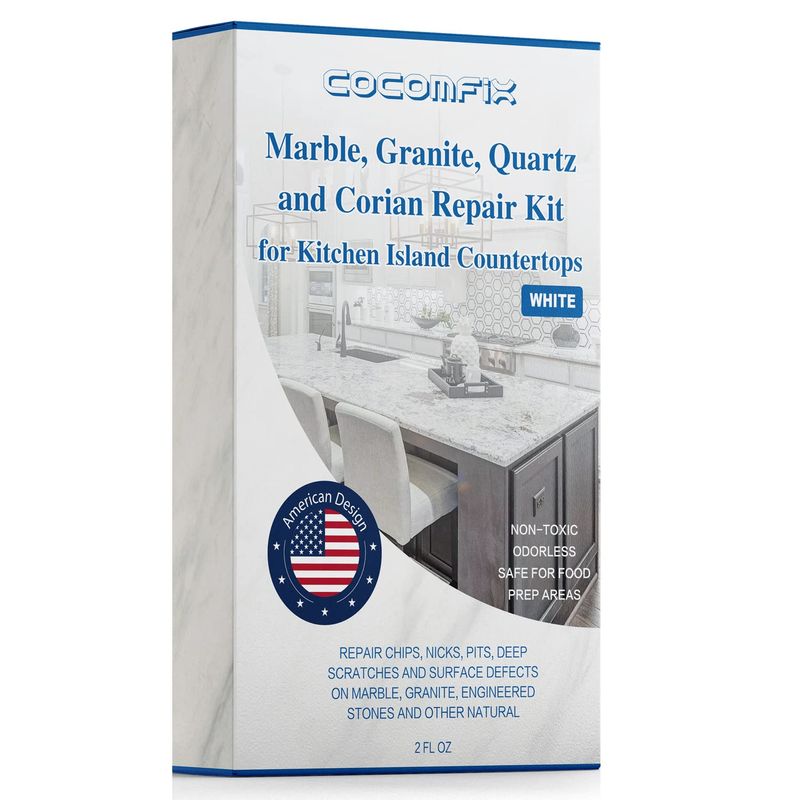 Quartz Countertop Chip Repair Kit(White), Marble and Granite Repair to ...