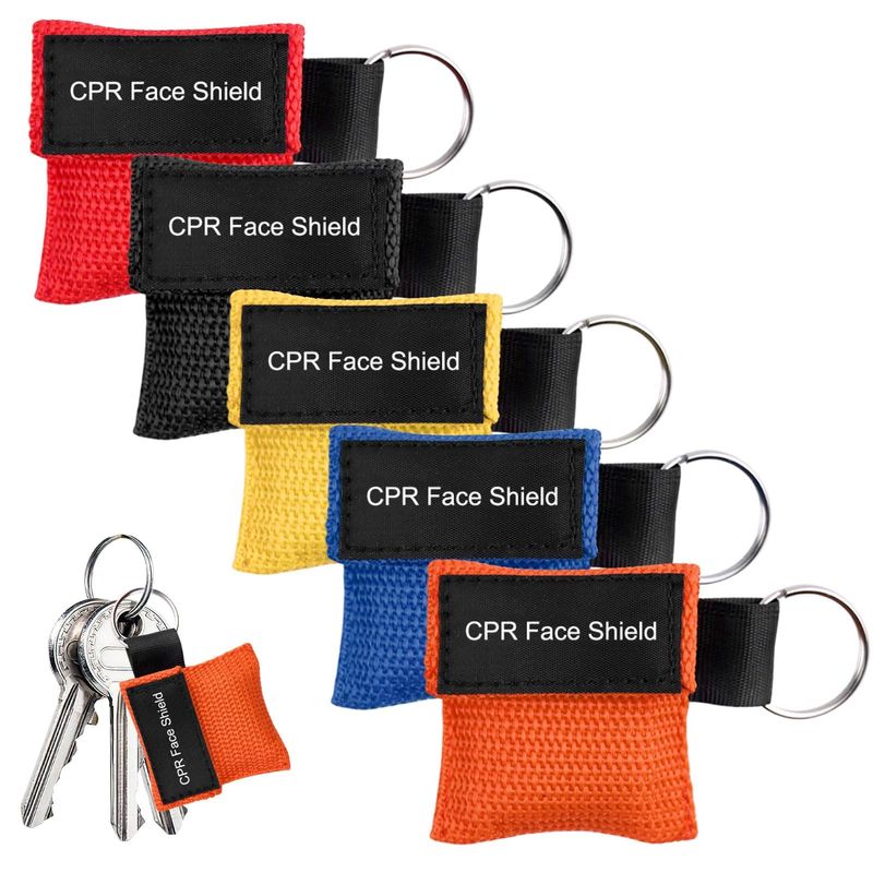 CPR Face Shields Keyring,4 Pcs with Breathing Choking Rescue Device for ...