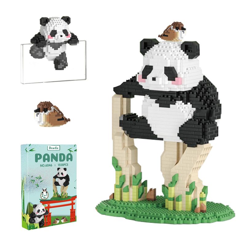 Dawdix 2-in-1 Mini Panda Building Blocks Panda Clamping Building Blocks ...