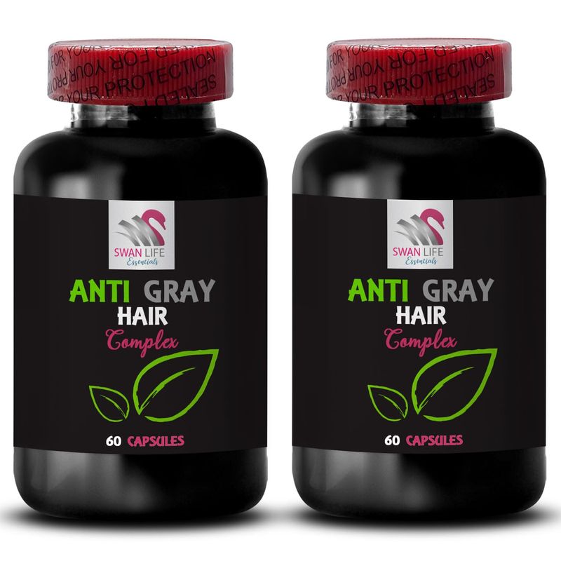 Anti Gray Hair Pills - Anti Gray Hair Complex - Natural Shade, Hair ...
