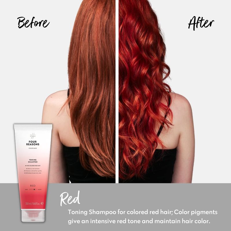 FOUR REASONS Color Mask Shampoo - Sulfate Free Toning Red Shampoo for ...