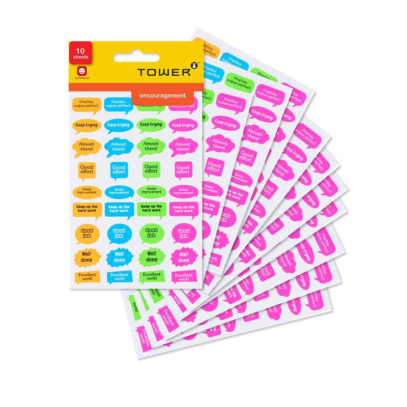 Tower Teachers Encouragement Stickers, Pack of 360 Stickers to Reward ...