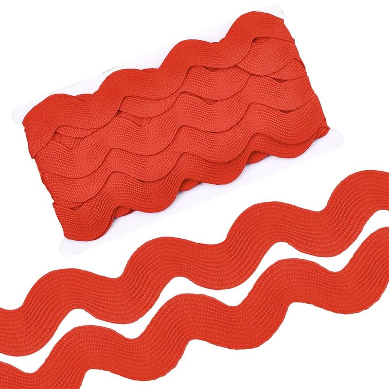 CABODYALS 9.14M 40mm Red Ric Rac Trim Wide Wave Bending Fringe Ribbon ...