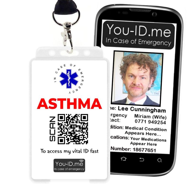 Asthma Alert Card. Latest Medical ID Card. Personalised with Photo ...