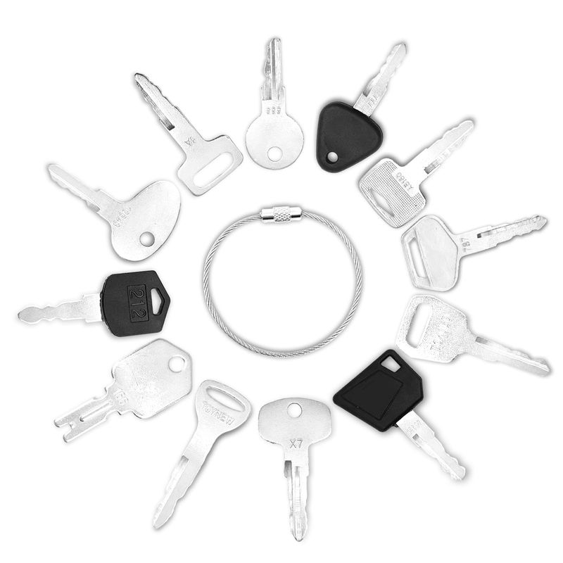 12 Forklift Key Set Forklift Keys Master Set With Chain - Compatible ...