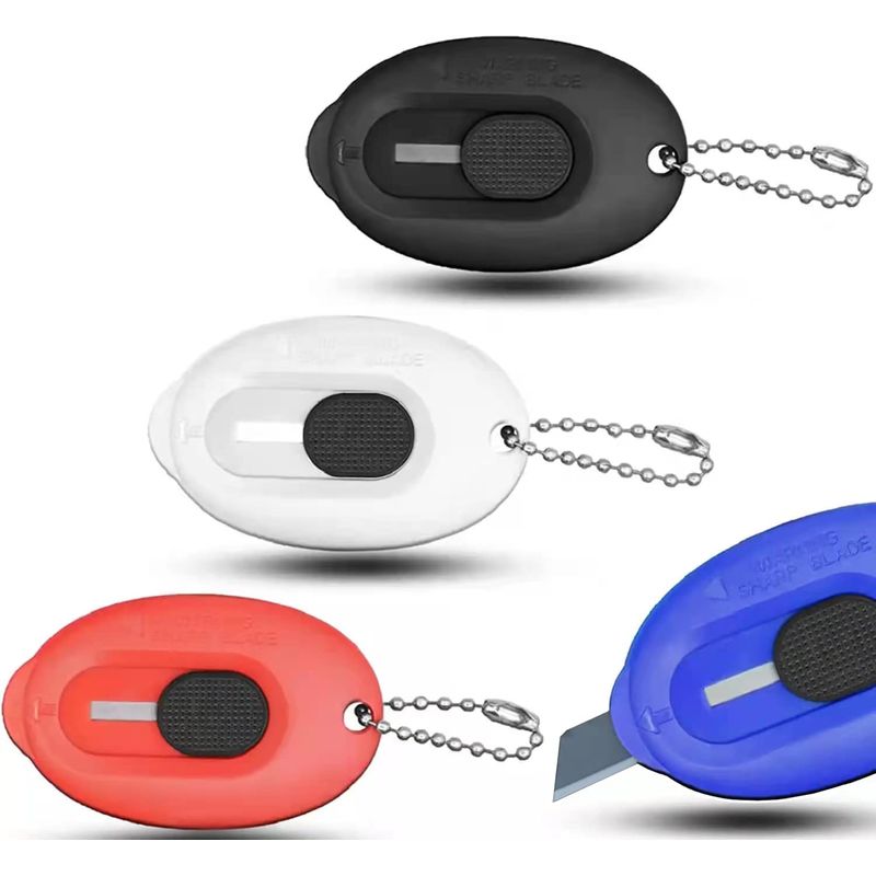 CMHX 4 PCS Mini Box Cutter Small Safety Retractable Utility Knife Blade ...