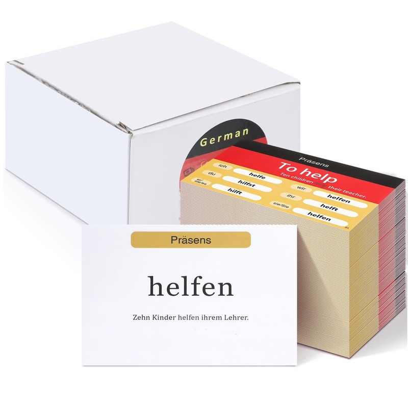Resurhang 200 Pcs German Flashcards German Verb Conjugation Present ...