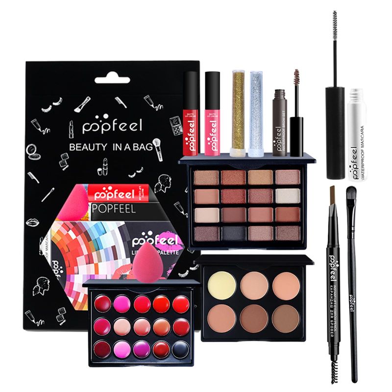 Essential Makeup Set, Portable Travel All-in-One Makeup Kit, 12 Pieces ...