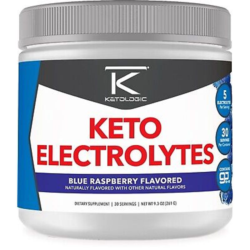 Ketologic Keto Electrolyte Powder (Blue Raspberry) 30 Servings - Sugar ...