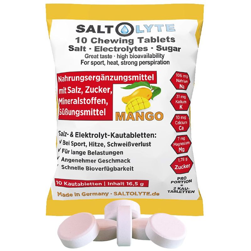 SALTOLYTE 10 Chewing Tablets Mango in Sachet, Salt and Electrolyte ...