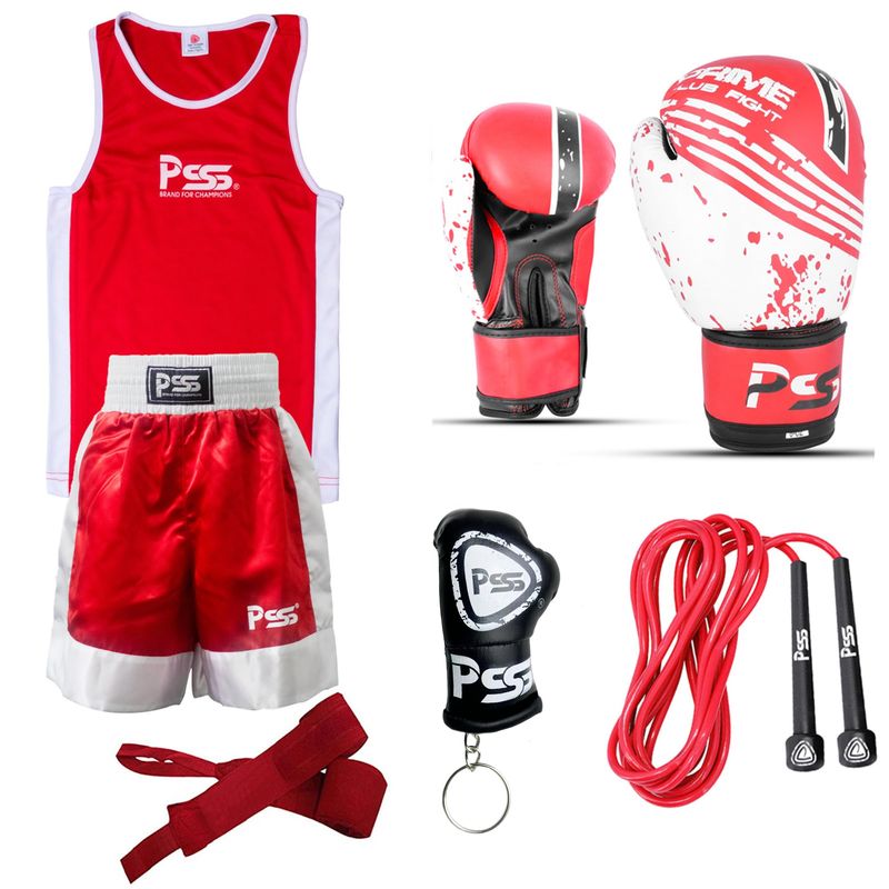 Prime Kids Boxing Uniform Set of 5 Pieces Boxing Uniform + Boxing Wrap ...