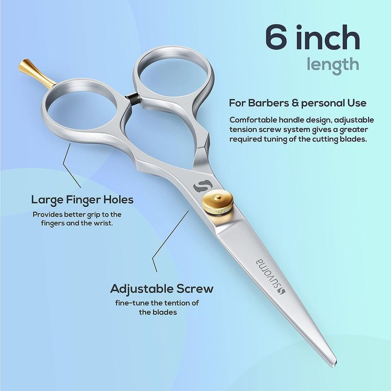 Suvorna 6" hair scissors for professional, barber & hairdresser - hair ...