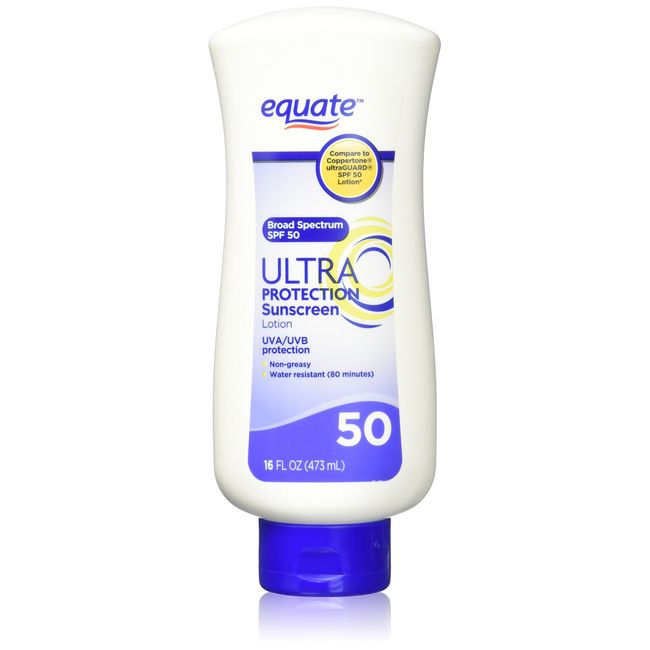 Equate Ultra Protection Sunscreen SPF 50 16oz Compare to Coppertone SPF ...