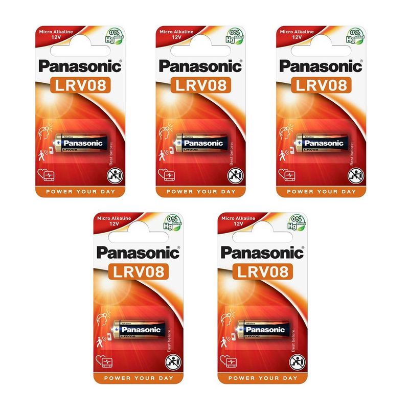 Panasonic 5 Stück Batterien Cell Power LR23 (LRV08) Alkaline Manganese ...