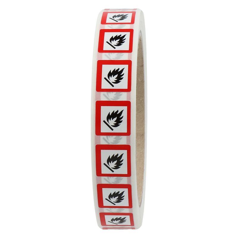 GHS 02 Labels 15 x 15 mm - Warning Fire Hazardous Substances - 1,000 ...