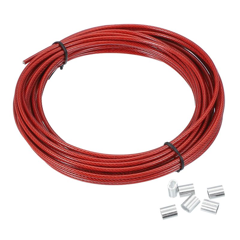 PATIKIL 3mm Wire Rope, 33 ft 304 Stainless Steel Wire Cable Black Vinyl ...