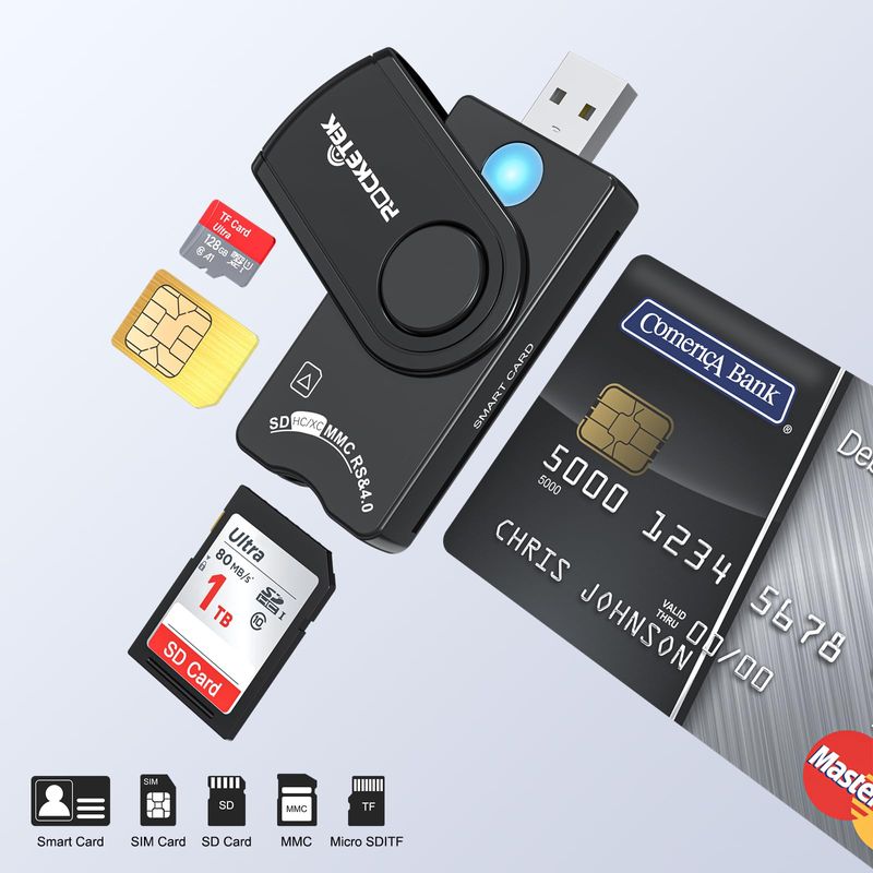 [2024 New 3 in 1] CAC Reader DOD Military USB Common Access CAC Smart ...