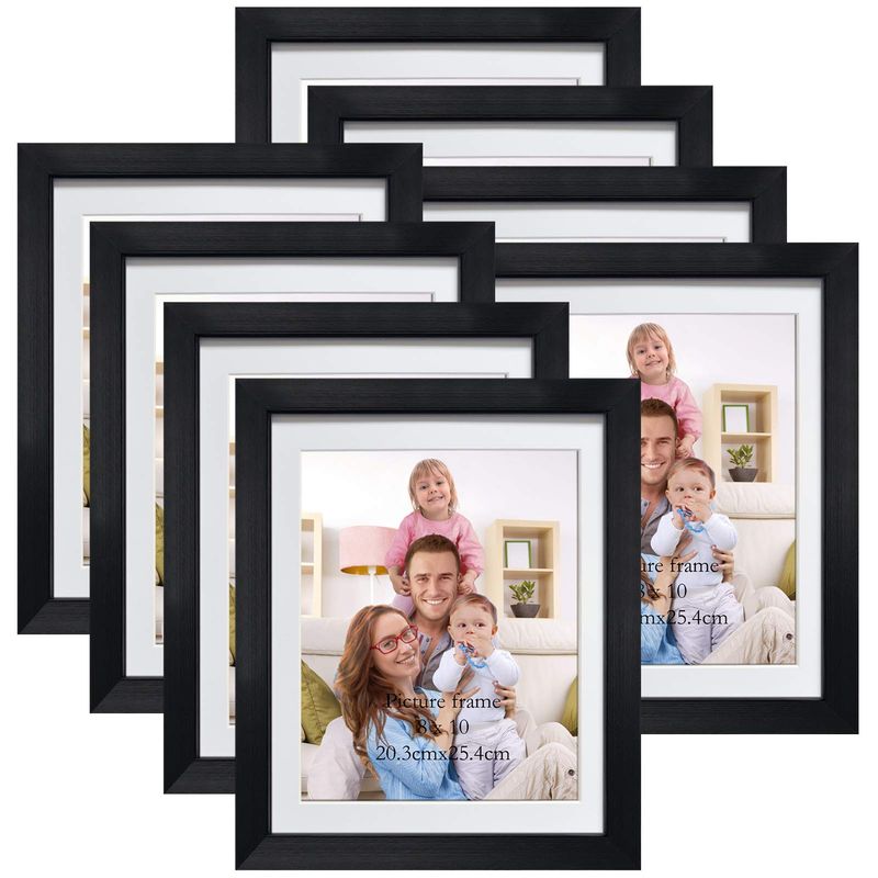 Giftgarden 8x10 Picture Frame Black Set of 8, 9x12 Frames Matted to ...